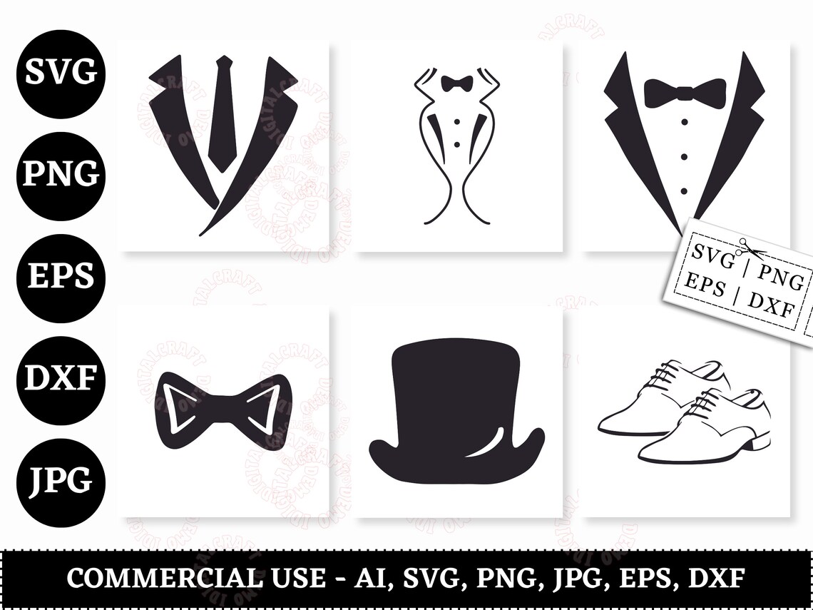 Tuxedo SVG Bundle, Tuxedo SVG, Tuxedo Clipart, Suit Svg, Gentleman Svg ...