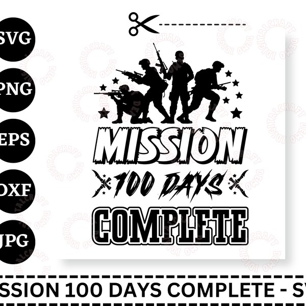 Svg Mission 100 Days Complete - Etsy