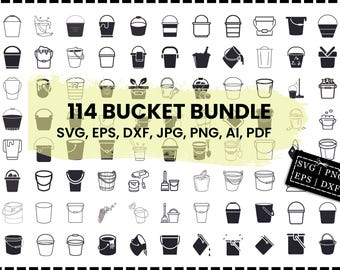 Bucket SVG Bundle, Water Bucket Svg, Bucket Vector, Bucket Cut Files ...