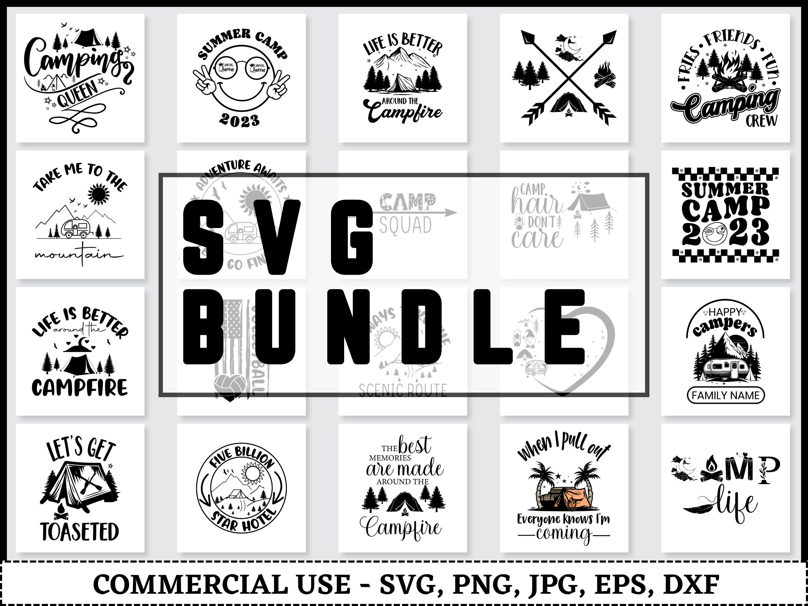Camping SVG Bundle, Camping Hoodie SVG, Camping Life Svg, Happy Camper ...