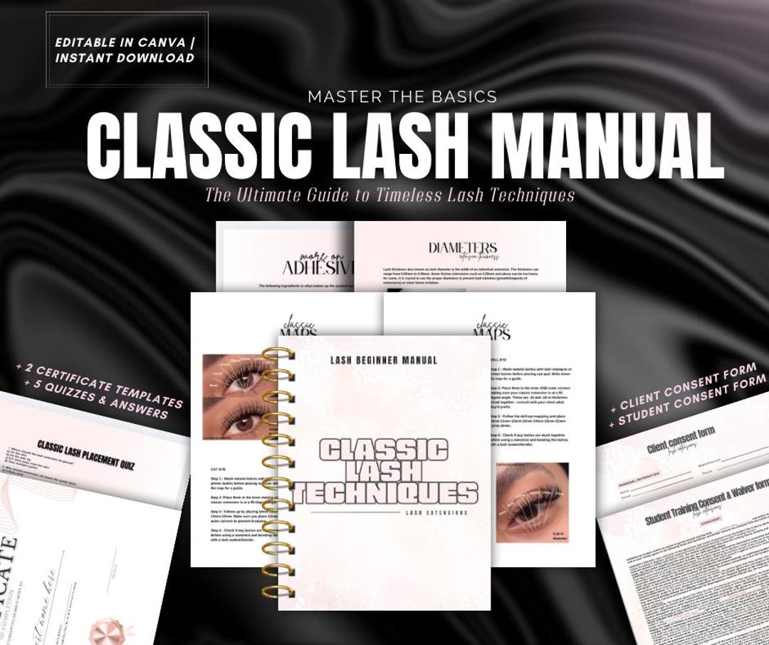 NEW! Classic Lash Training Manual | Editable Lash Tech Guide | In-depth Eyelash Extension Ebook ...