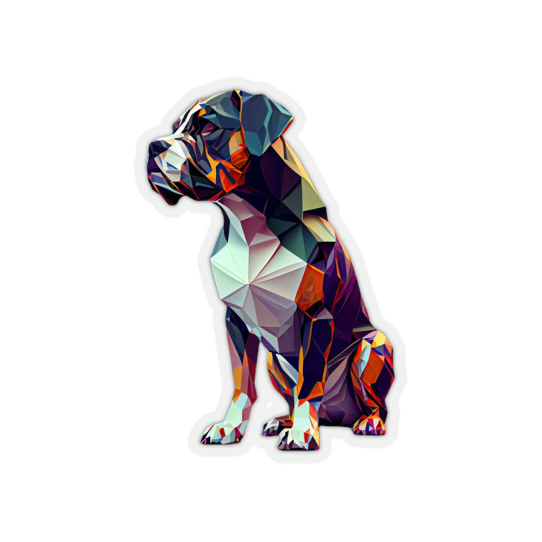 Waterproof Vinyl Sticker - Minimalist Low Poly Dog Vinyl Sticker for ...