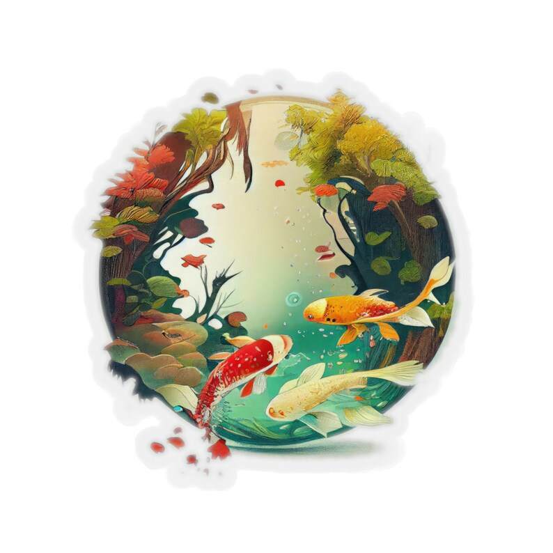 Waterproof Vinyl Sticker Calm Koi Pond Vinyl Sticker - Etsy