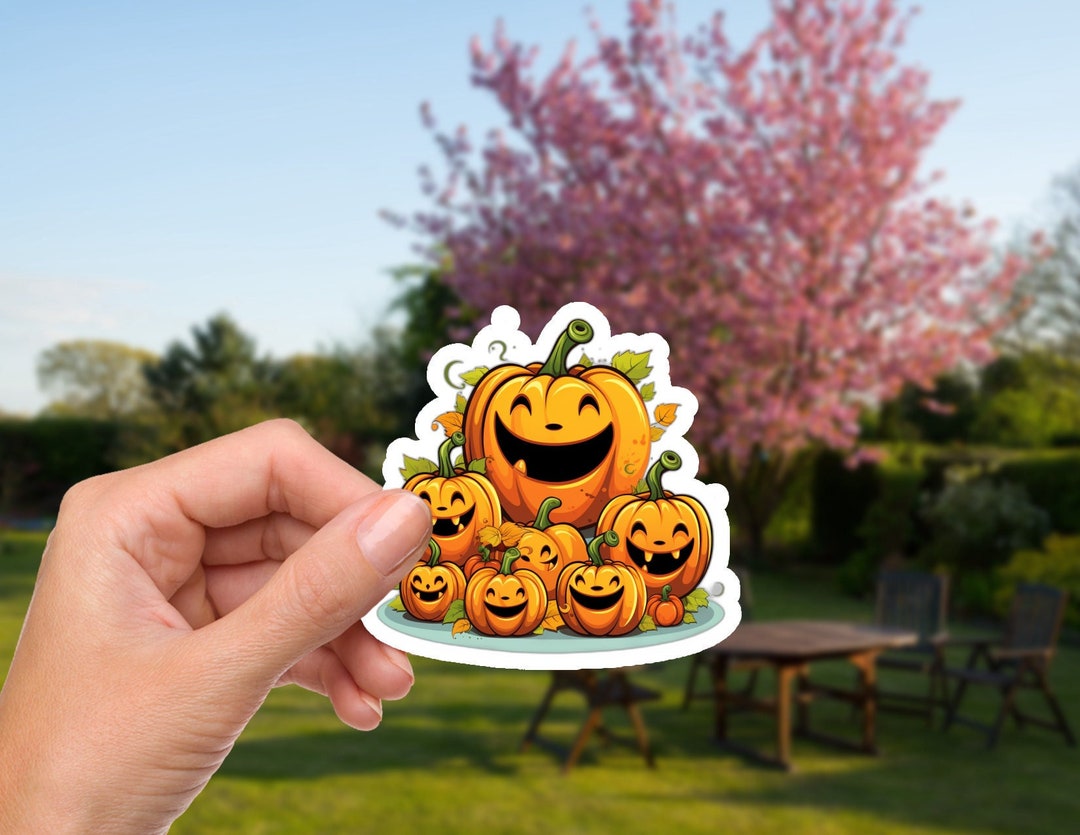 Charming Cartoon Pumpkin Patch - 2 Inch Waterproof Vinyl Sticker - Etsy