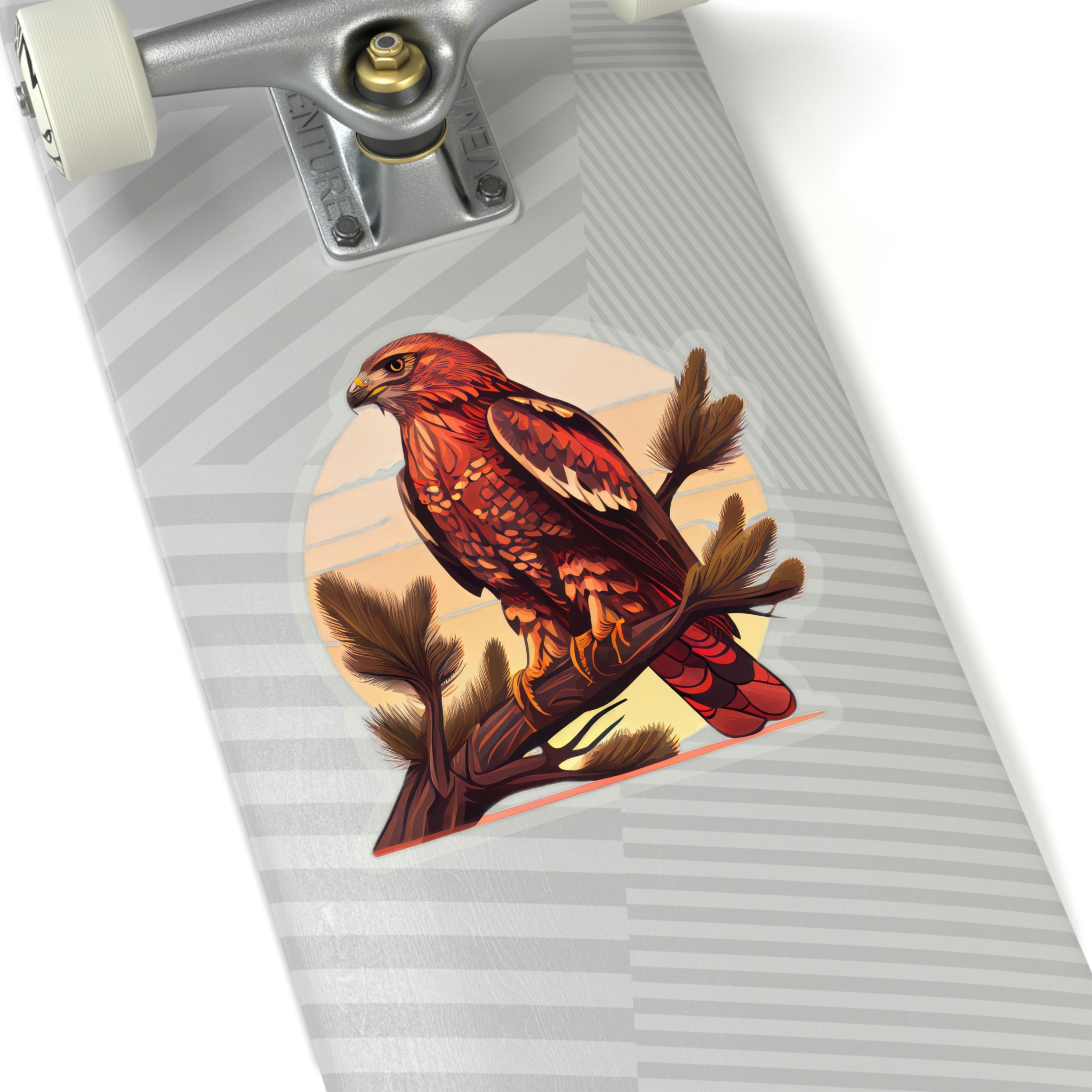 Waterproof Vinyl Sticker Red-tailed Hawk Perch Sticker - Etsy