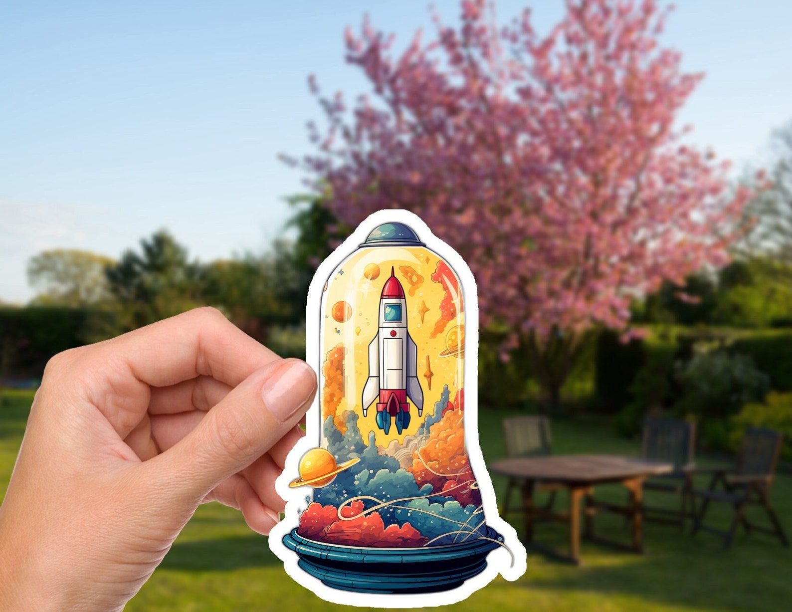 Rocket Lava Lamp With Starry Goo - 2 Inch Waterproof Vinyl Sticker - Etsy