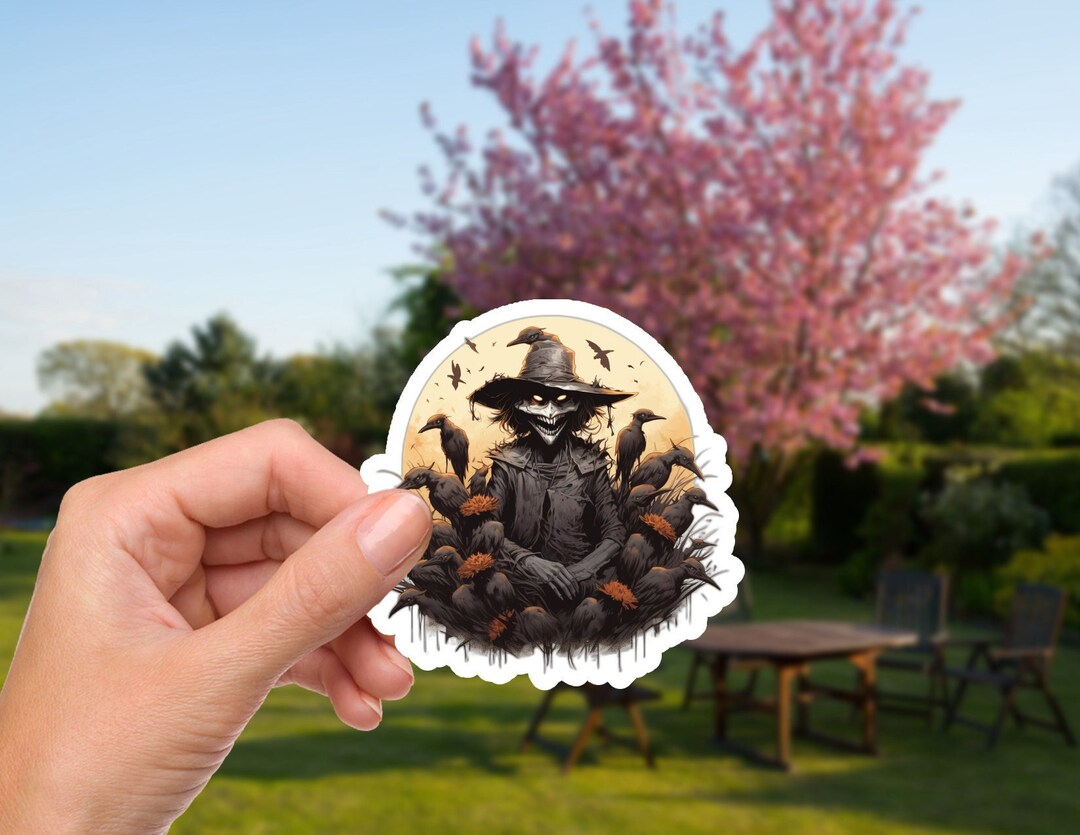 Scarecrow and Crows - 2 Inch Waterproof Vinyl Sticker - Etsy