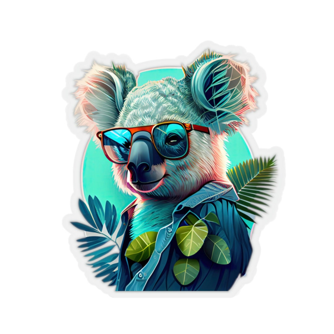 Waterproof Vinyl Sticker - Chilled-out Cool Koala Vinyl Sticker for ...