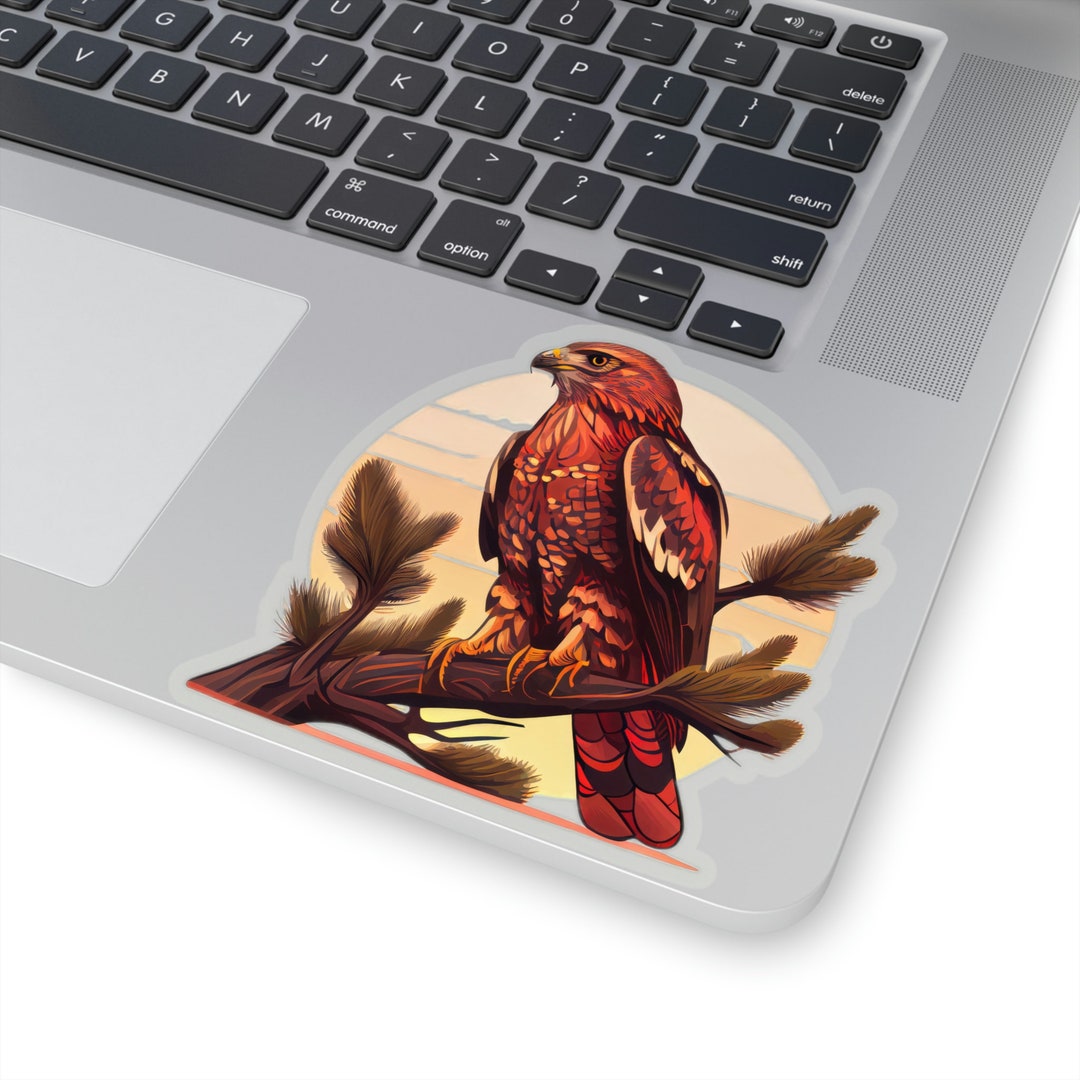 Waterproof Vinyl Sticker - Red-tailed Hawk Perch Sticker - Etsy