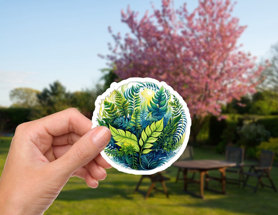 Vibrant Green Fern Leaf - 2 Inch Waterproof Vinyl Sticker - Etsy