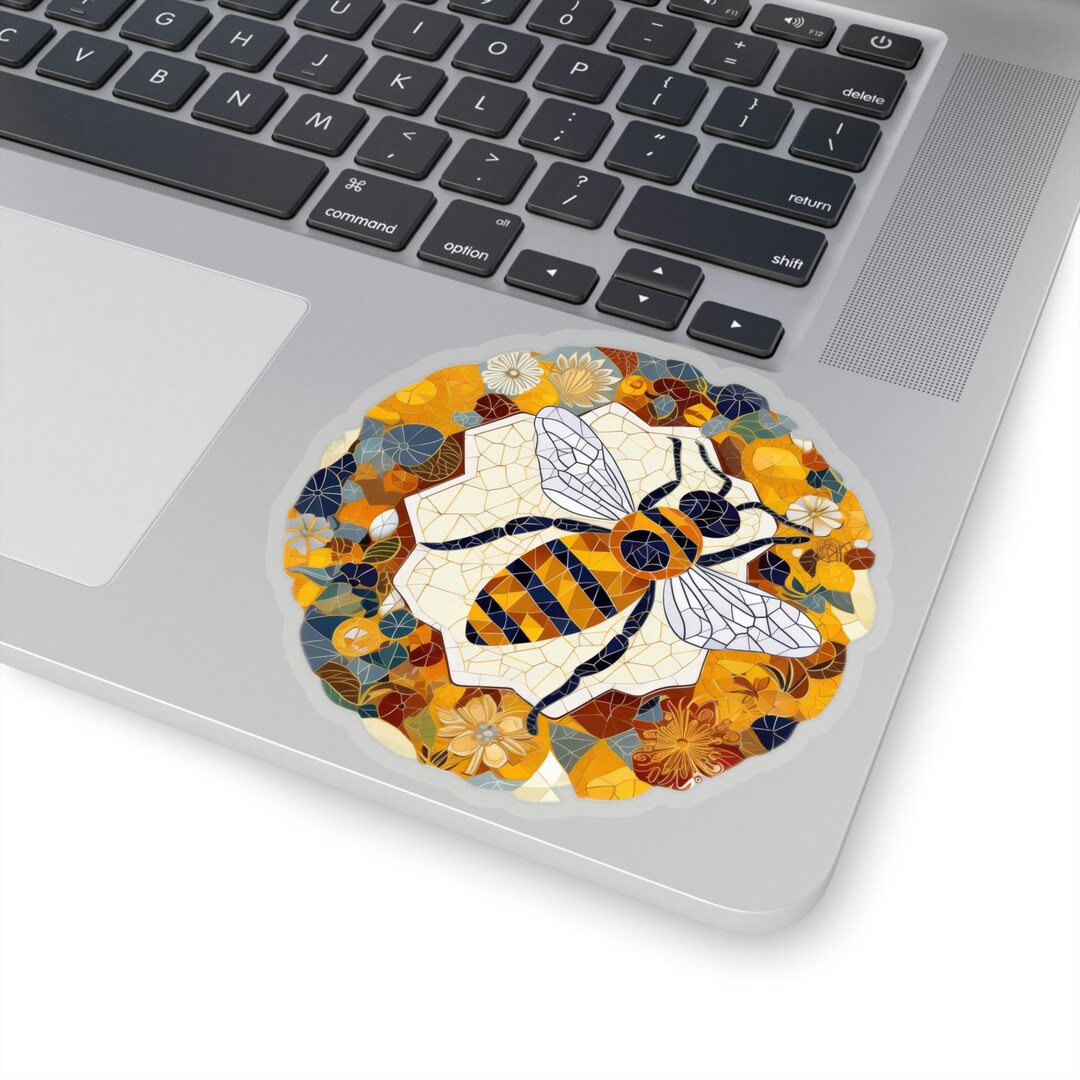 Waterproof Vinyl Sticker - Stained Glass Honeybee Hive Sticker - Etsy