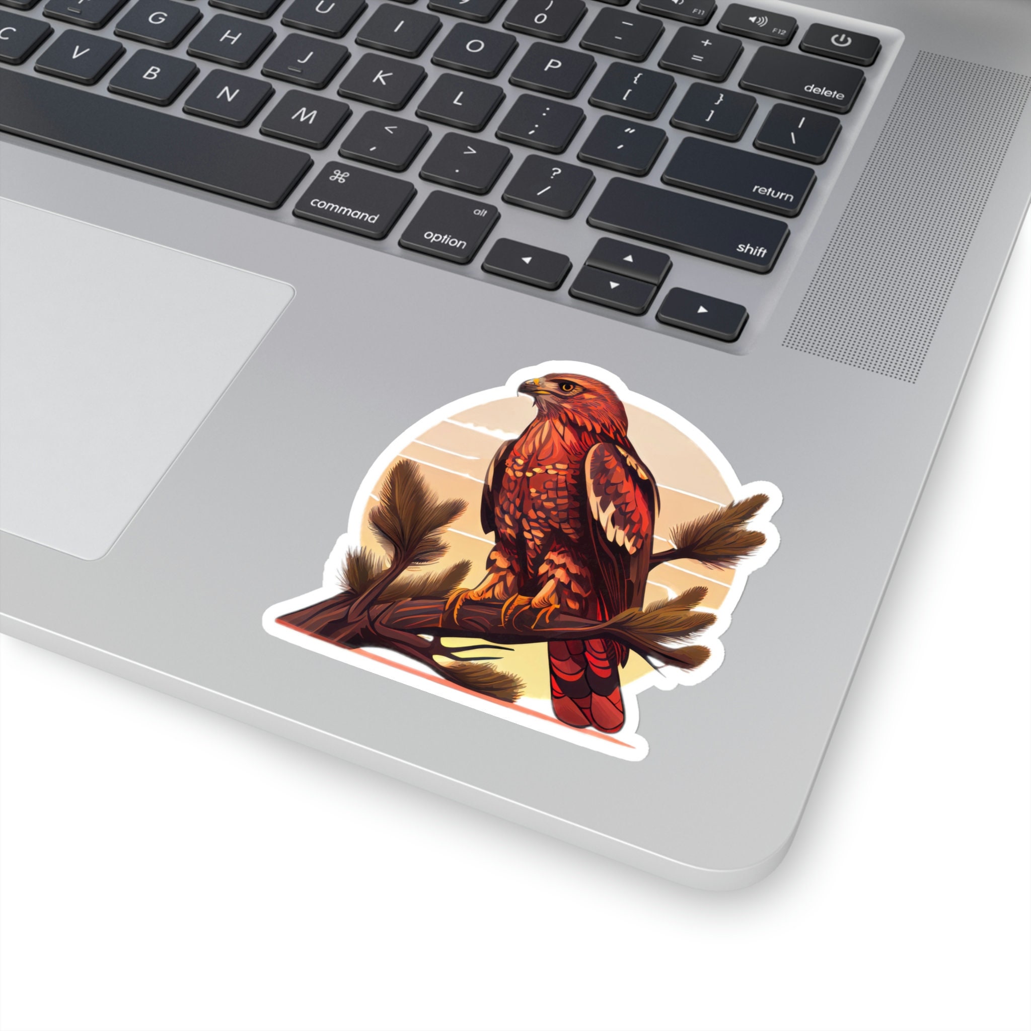 Waterproof Vinyl Sticker Red-tailed Hawk Perch Sticker - Etsy