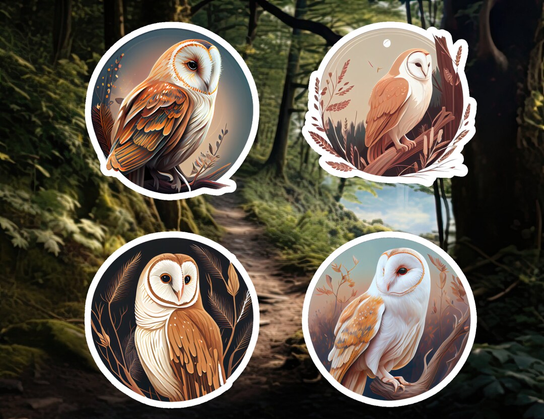 Barn Owl - 4 Pack 2 Inch Waterproof Vinyl Artistic Stickers - Etsy