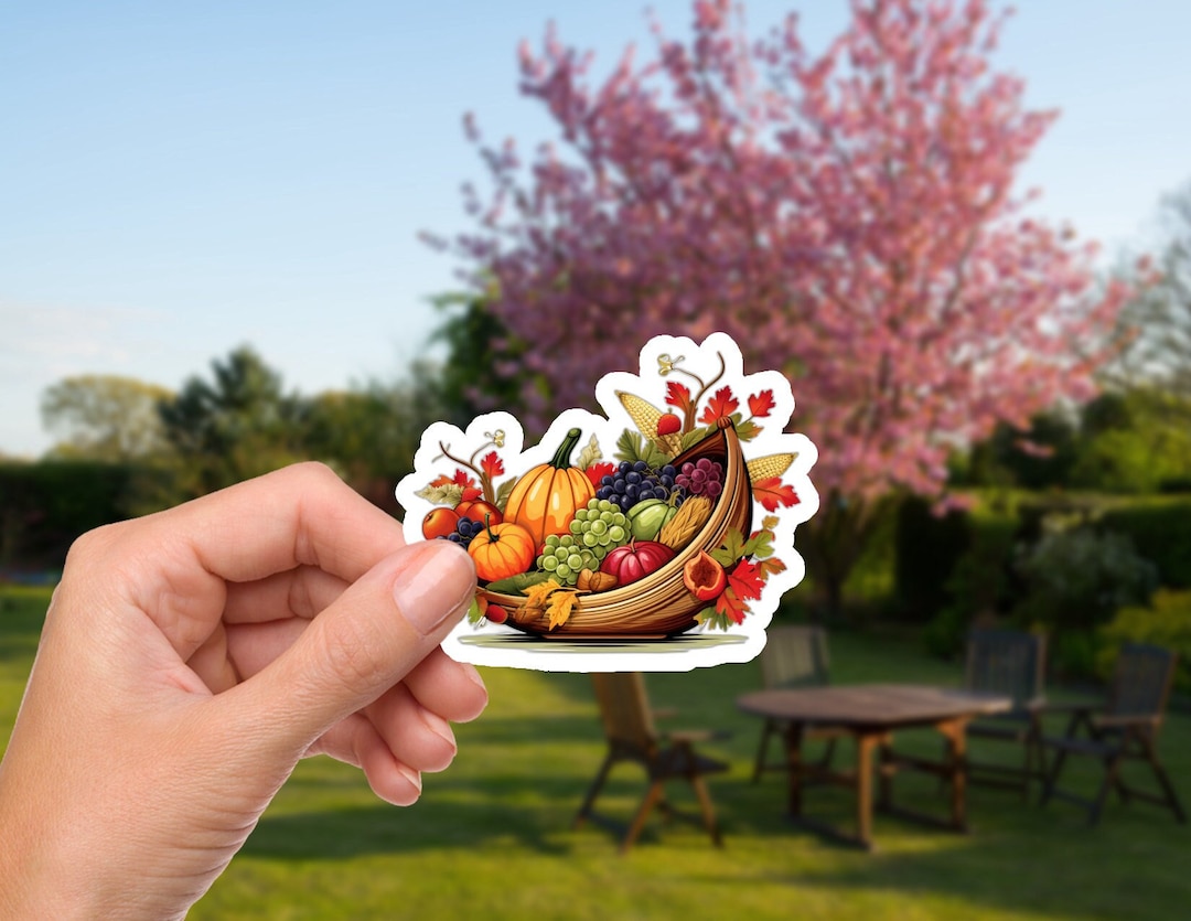 Autumn Harvest Cornucopia - 2 Inch Waterproof Vinyl Sticker - Etsy