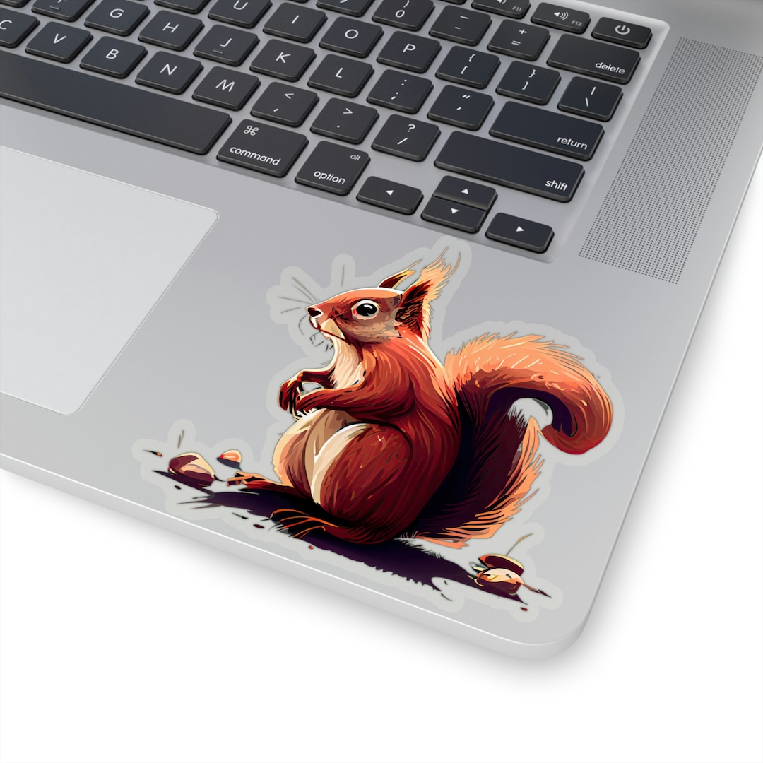 Waterproof Vinyl Sticker - Playful Cartoon Squirrel Sticker - Etsy