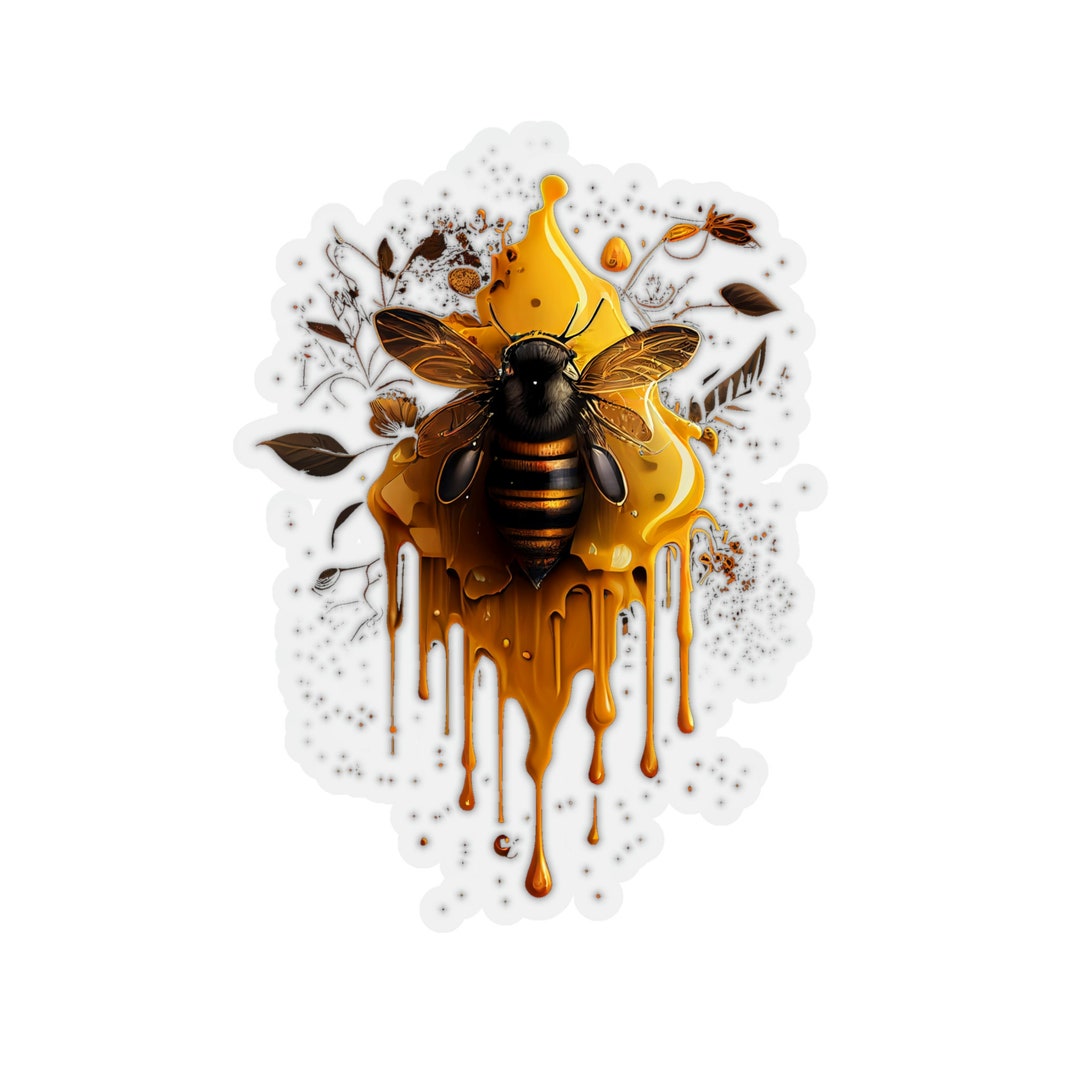 Honeybee Vinyl Sticker: Dripping Honeycomb, Waterproof Decal - Etsy