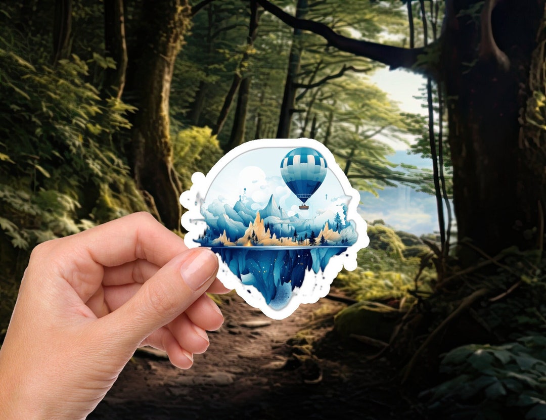 Navy Blue Hot Air Balloon Icon - 2 Inch Waterproof Vinyl Sticker - Etsy