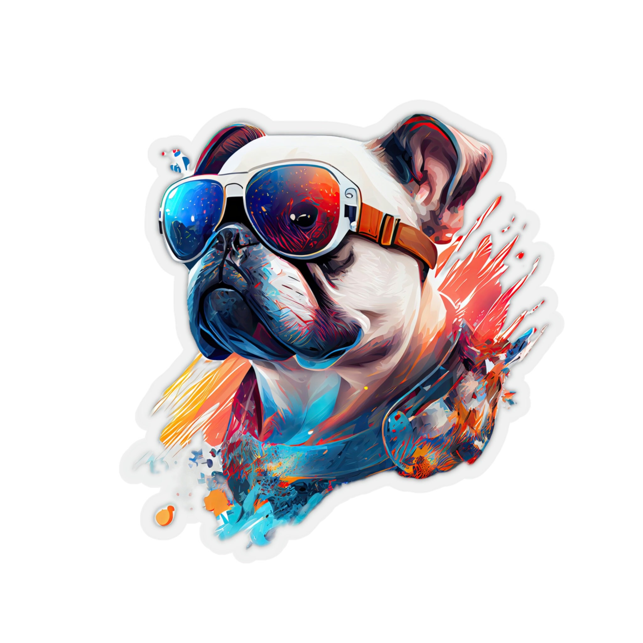 Waterproof Vinyl Sticker - Cool Dog With Shades Vinyl Sticker - Add ...