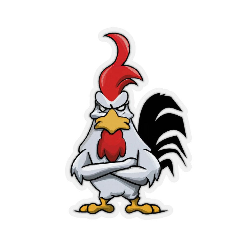 Waterproof Vinyl Sticker Angry Rooster Sticker - Etsy