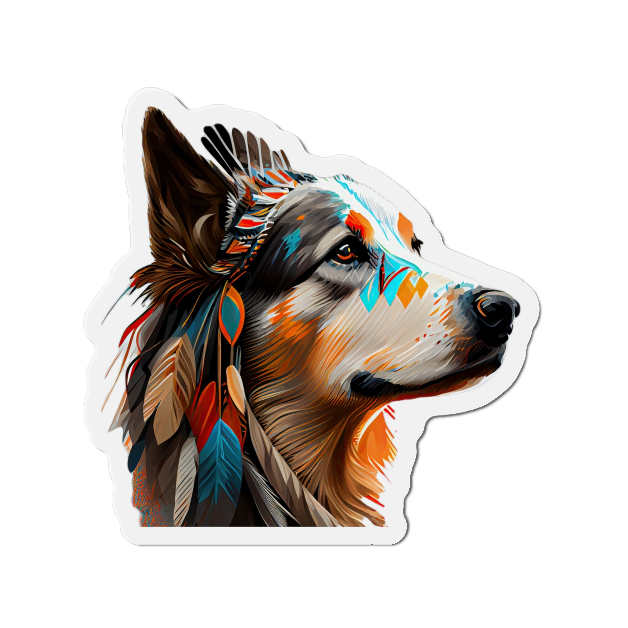 Native American-style Dog Die-cut Magnet A Cultural Touch - Etsy