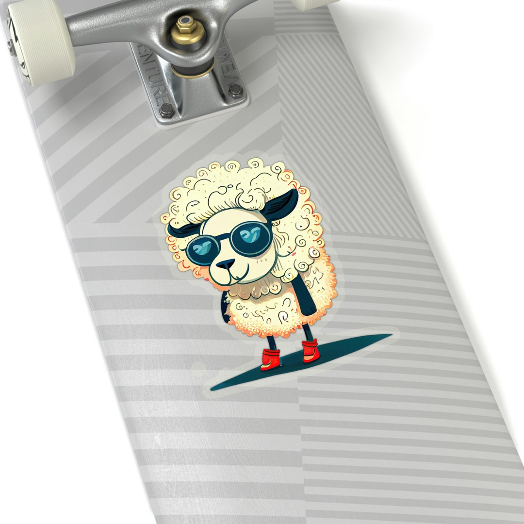 Waterproof Vinyl Sticker - Sassy Sheep With Sunglasses Round Vinyl ...