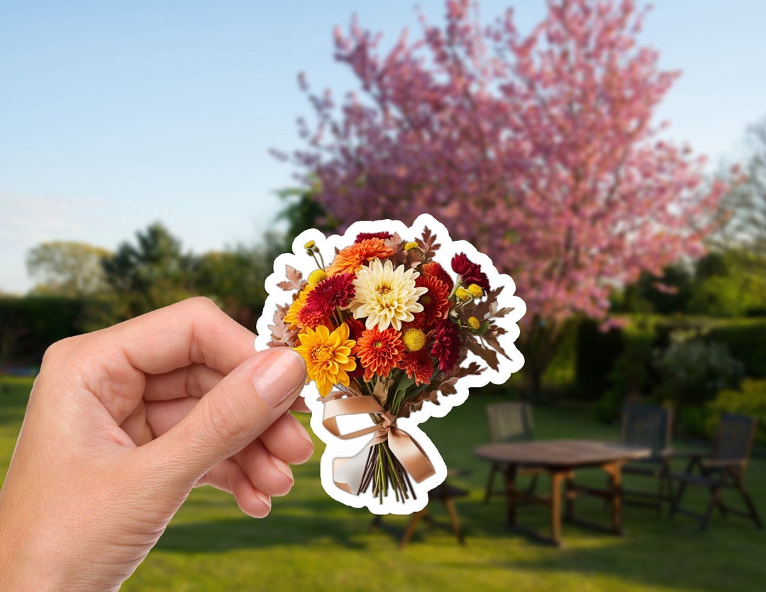 Autumnal Bouquet Brilliance - 2 Inch Waterproof Vinyl Sticker - Etsy