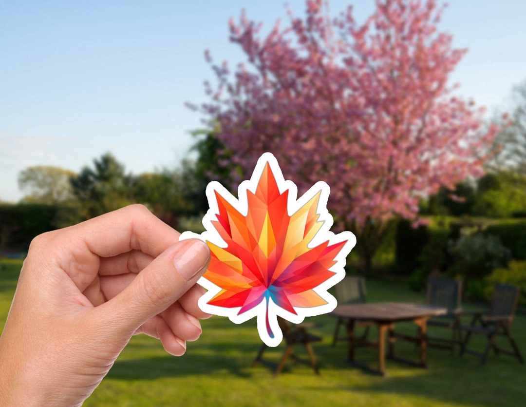 Vibrant Autumn Maple Leaf - 2 Inch Waterproof Vinyl Sticker - Etsy