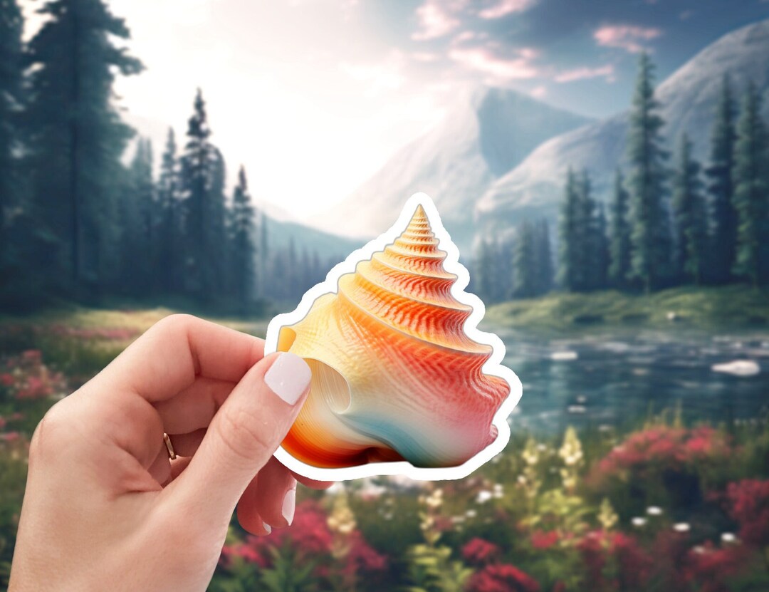 Surrealist Sunset Ocean Conch Shell 2 Inch Waterproof Vinyl - Etsy