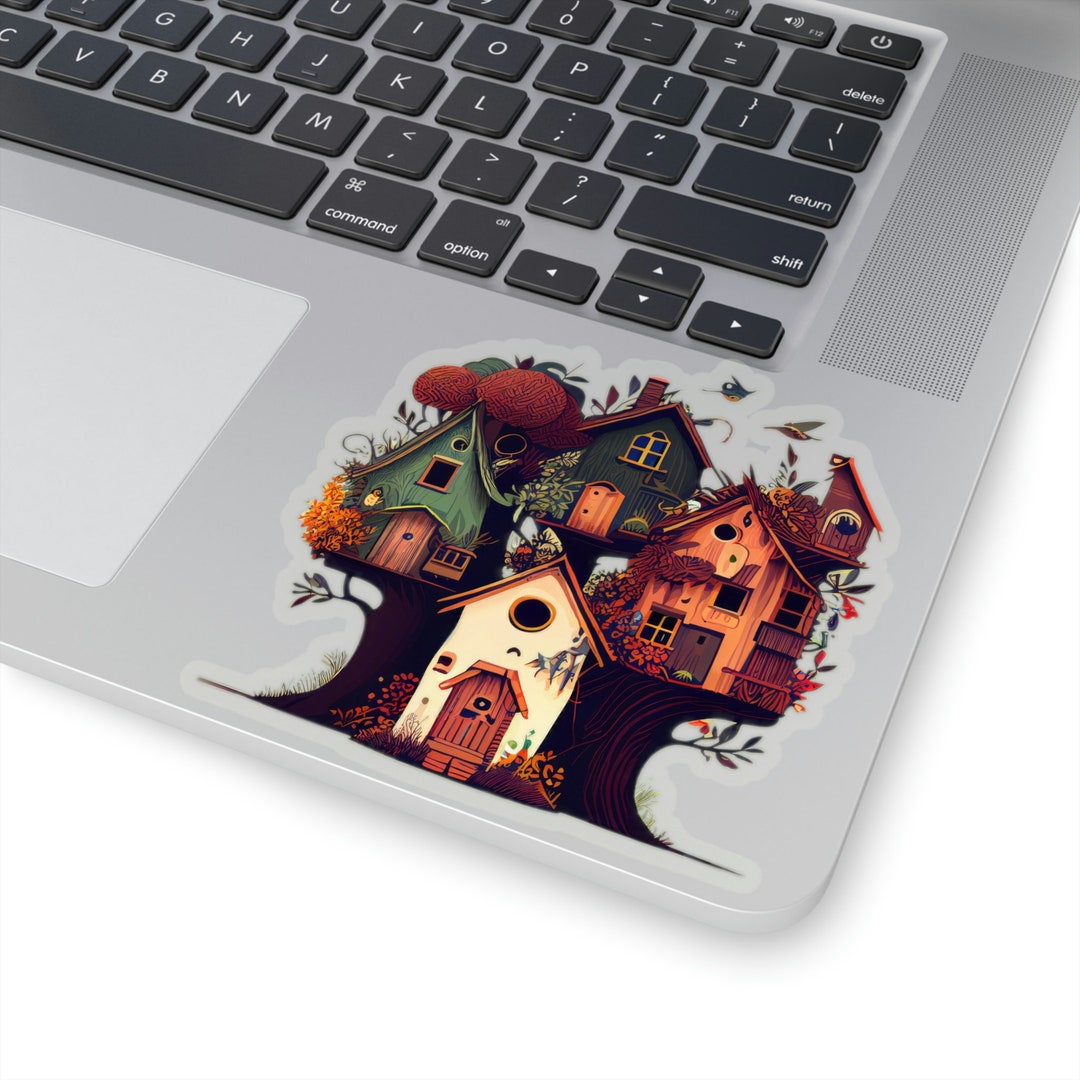 Waterproof Vinyl Sticker - Whimsical Vintage Birdhouse Collection ...