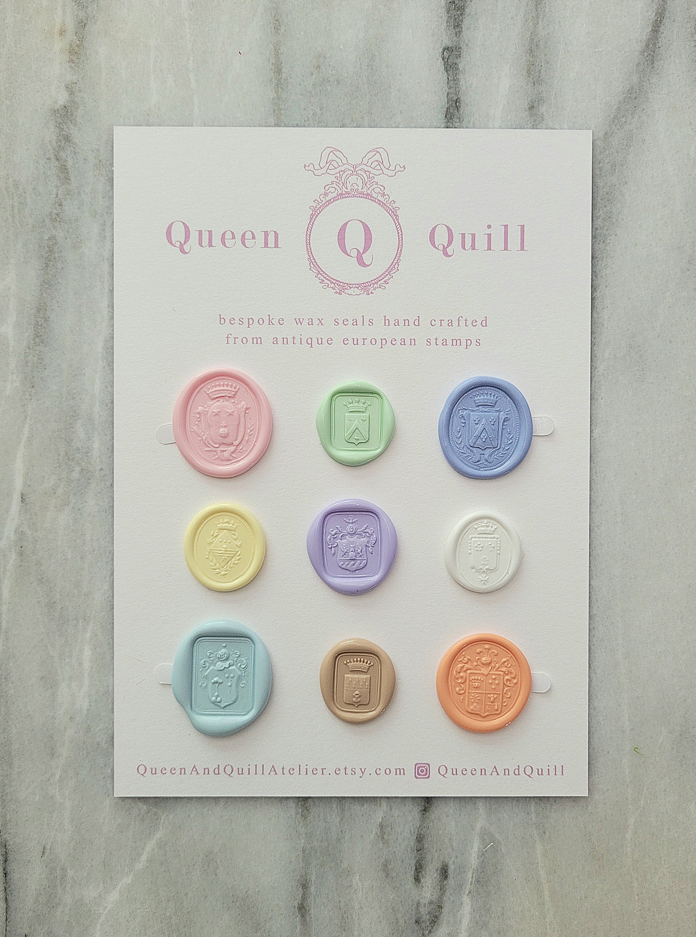 Macaron Collection: Pastel Adhesive Wax Seals - Antique European Stamps ...