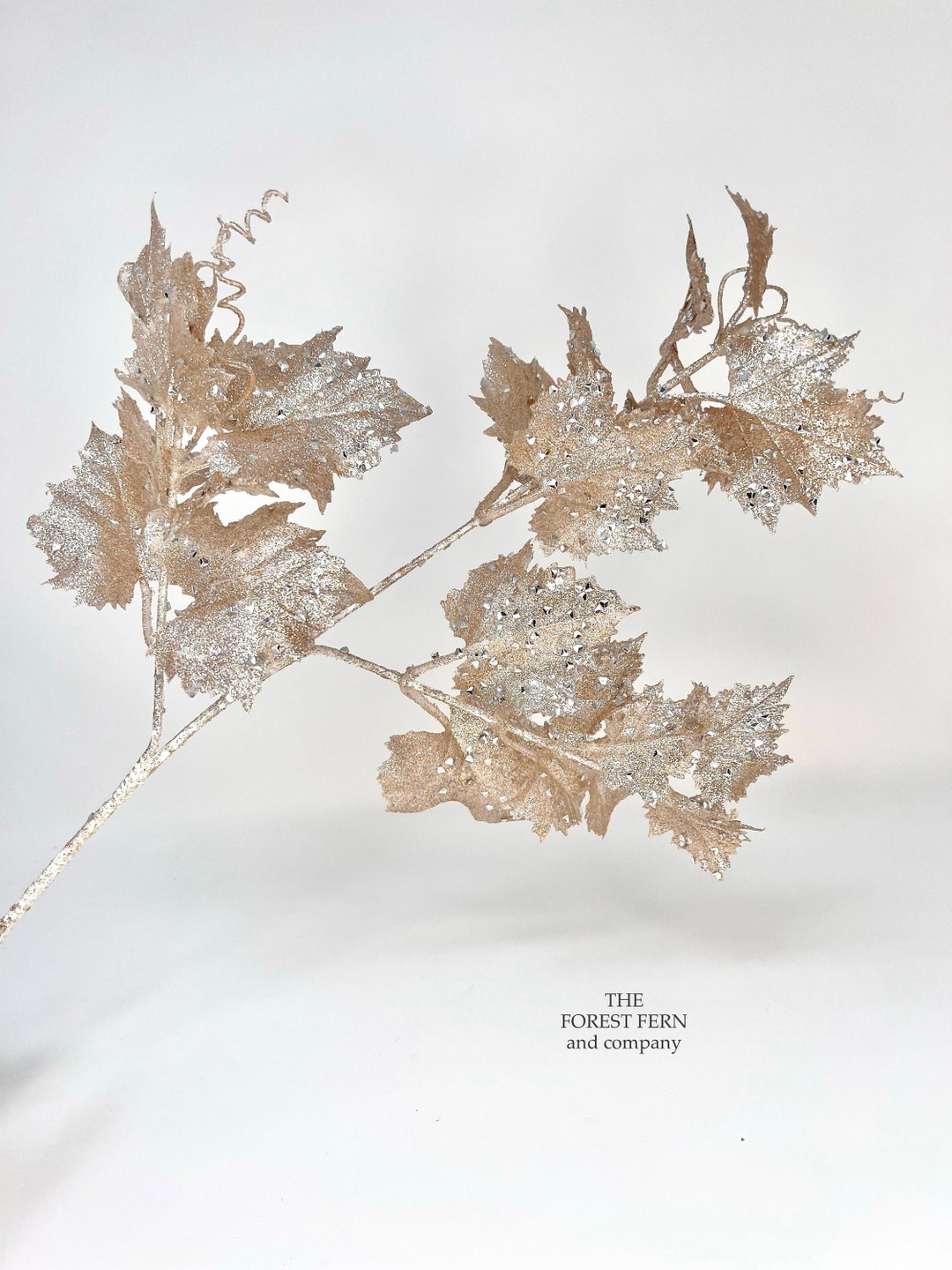 20 Luxury Artificial Faux Champagne Sequin Grape Leaf Vine - Etsy