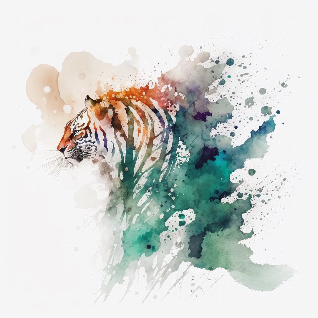 Watercolour Tiger Painting Printable Wall Art / Includes 6 Sizes / Hi ...