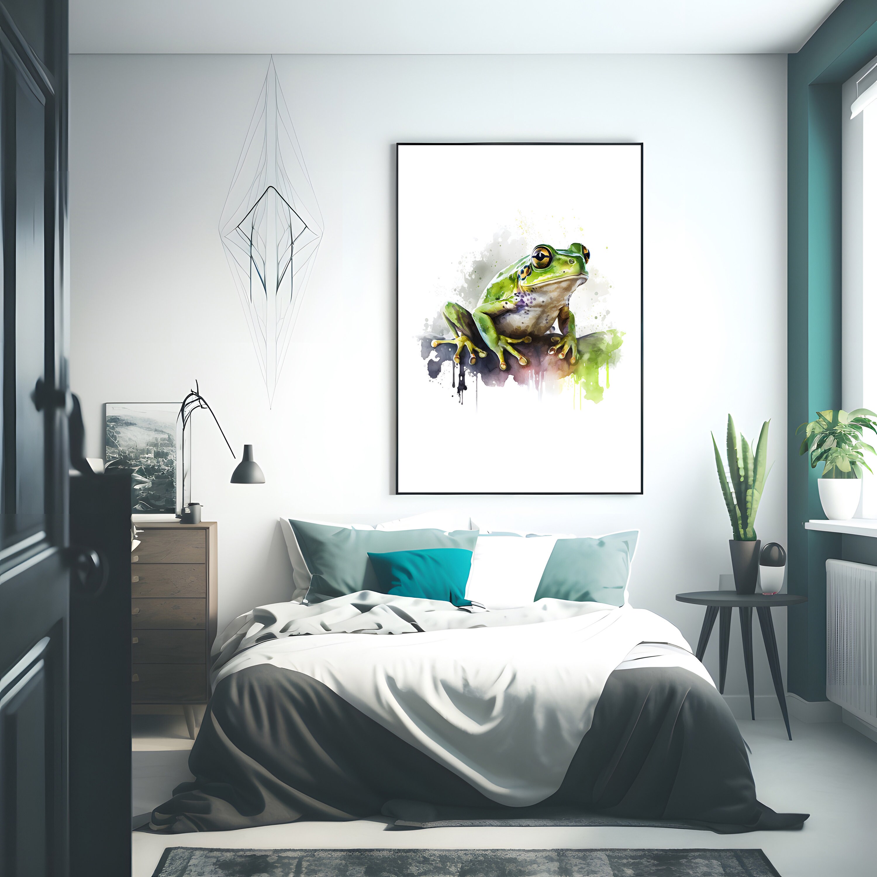 Watercolour Frog Painting Printable Wall Art / Includes 6 Sizes / Hi ...