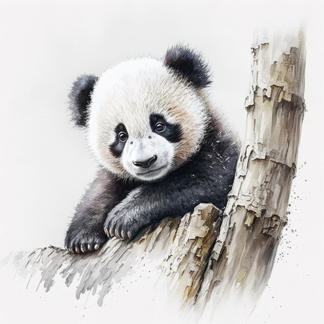 Watercolour Panda Painting Printable Wall Art / Includes 6 Sizes / Hi ...