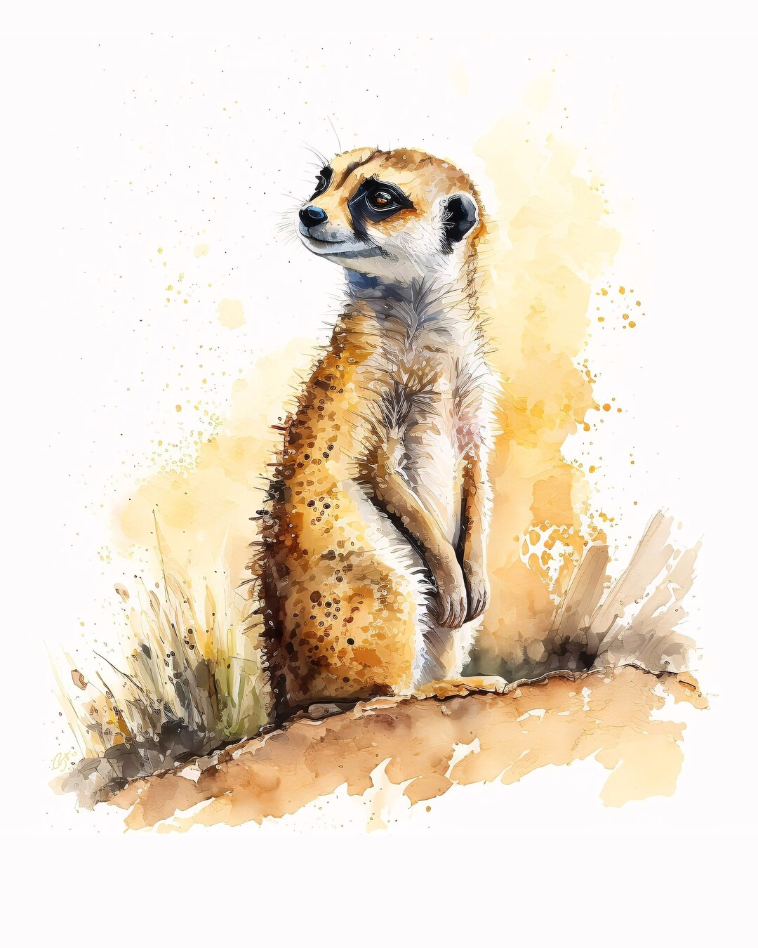 Watercolour Meerkat Painting Printable Wall Art / Includes 6 Sizes / Hi ...