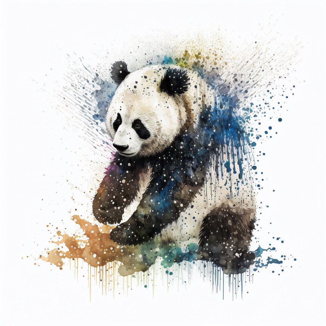 Watercolour Panda Painting Printable Wall Art / Includes 6 Sizes / Hi ...