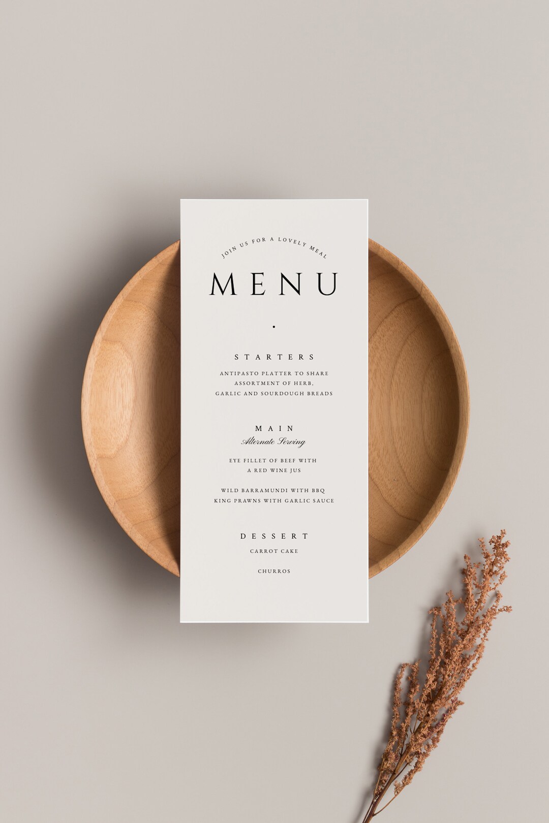 Honey Simple, Minimalist Menu Template - Etsy