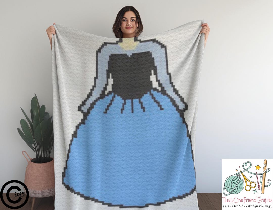Mermaid Princess C2C Crochet Pattern, Blue and Black Dress Corner to ...