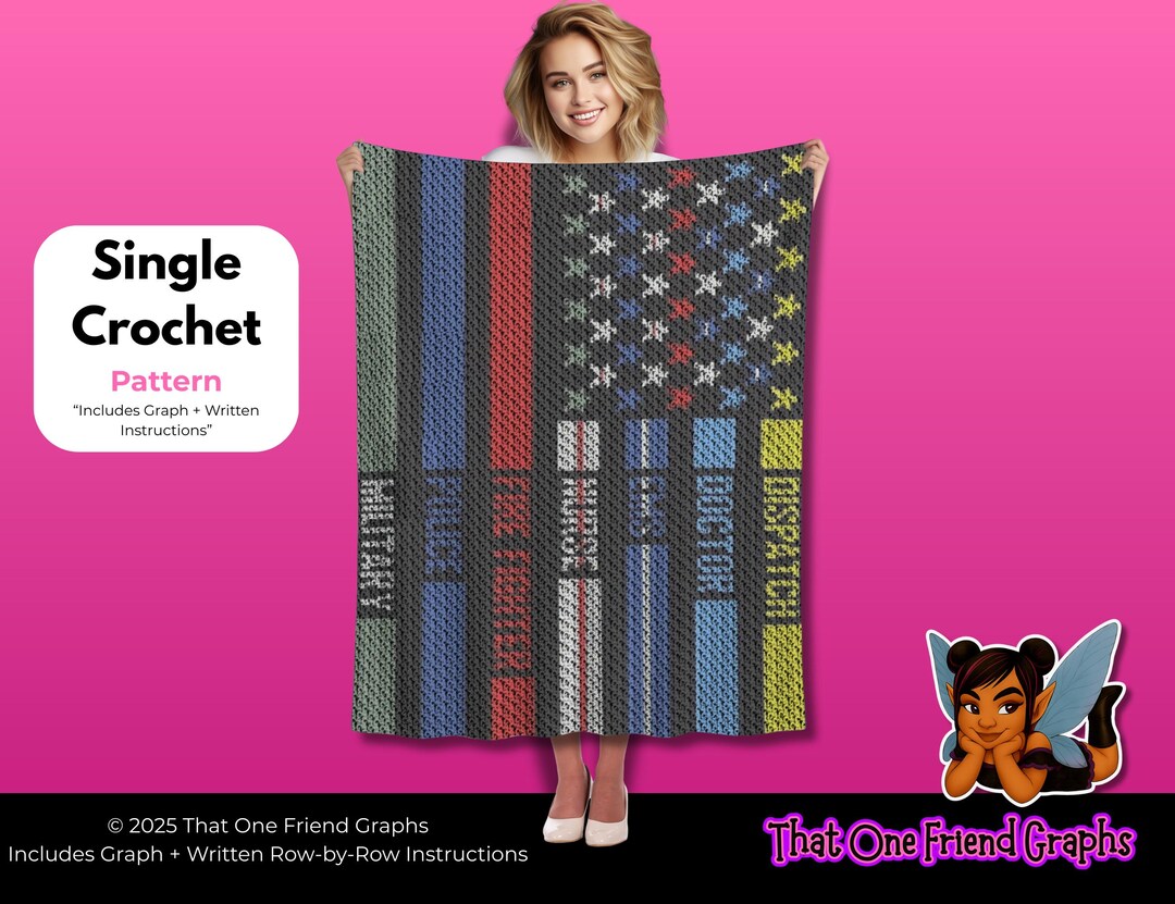 Single Crochet Graph Pattern, All the Lines Support Flag Blanket ...