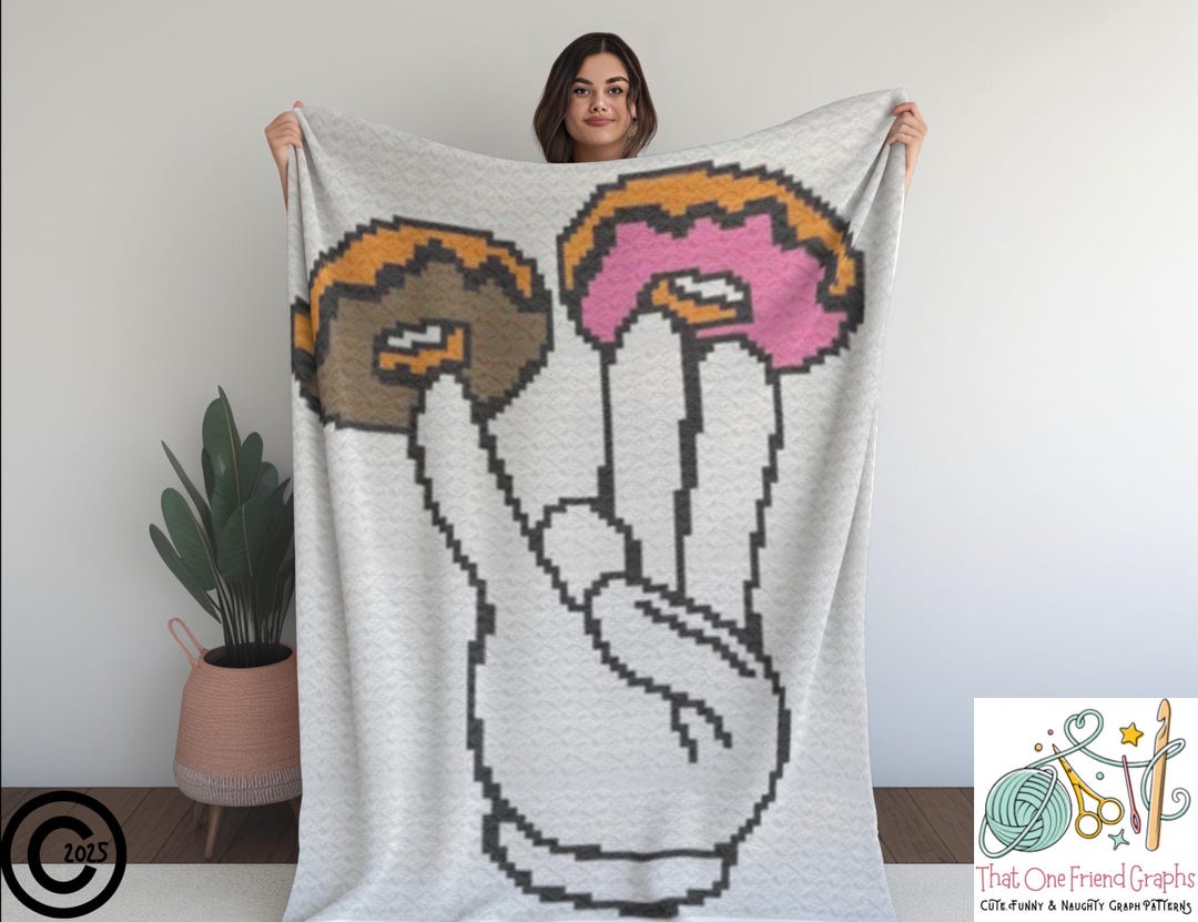 Naughty Hand Sign C2C Crochet Pattern, Donut Humor Adult Corner to ...