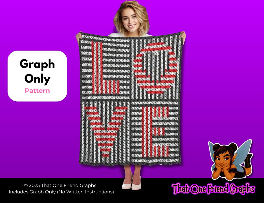 Crochet Graph Pattern, Love Block Letter Blanket, Geometric Valentines ...