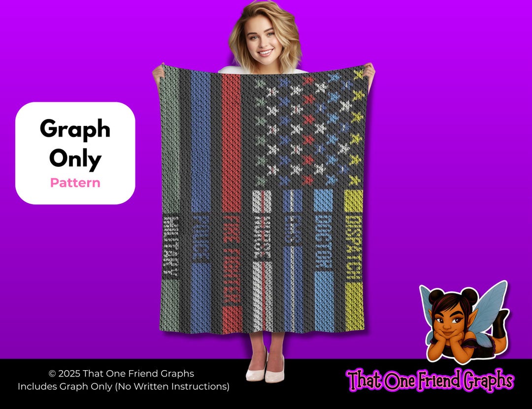 Crochet Graph Pattern, All the Lines Support Flag Blanket Graph ...