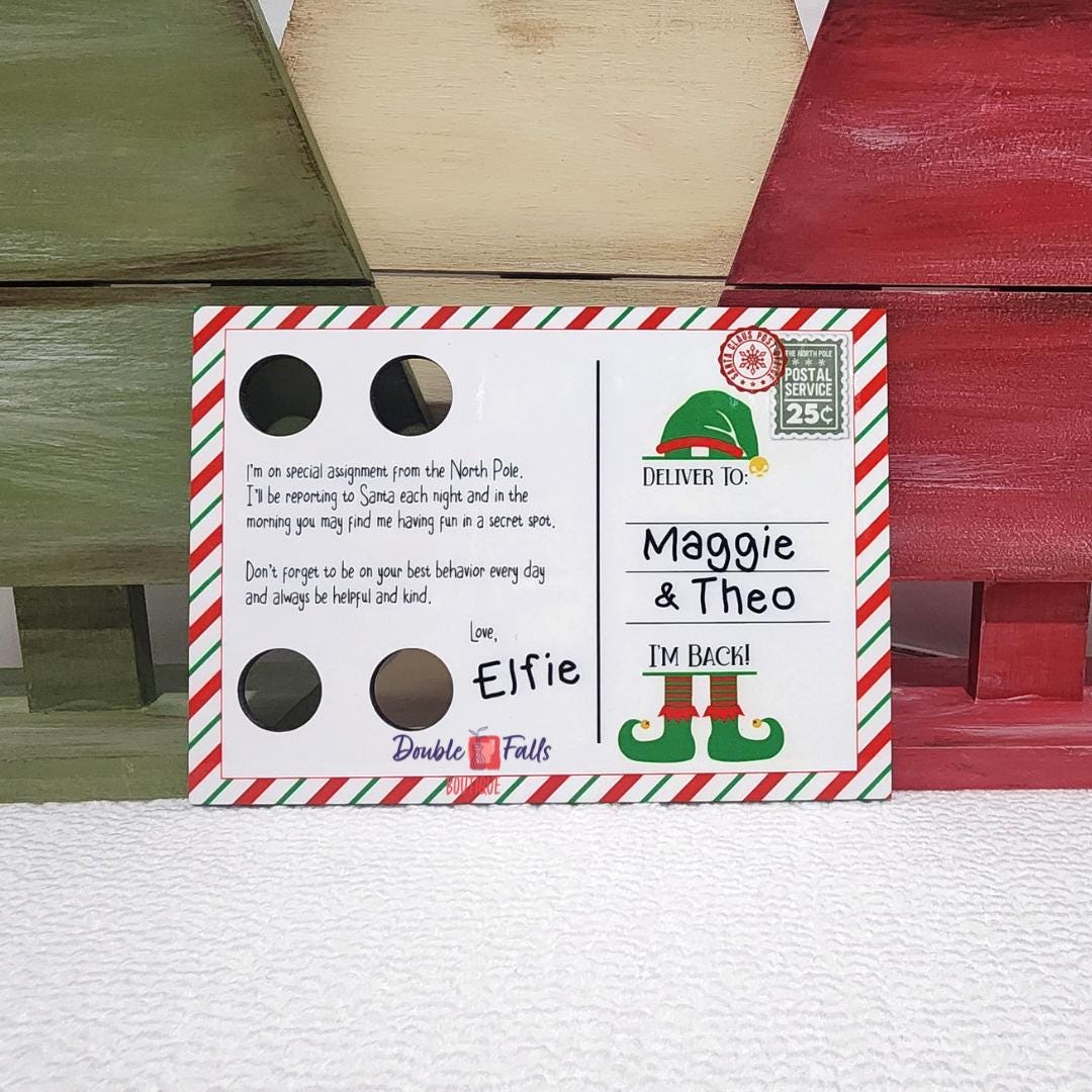 Elf I'm Back Postcard, Elf Welcome Note, Christmas Elf Arrival Postcard ...