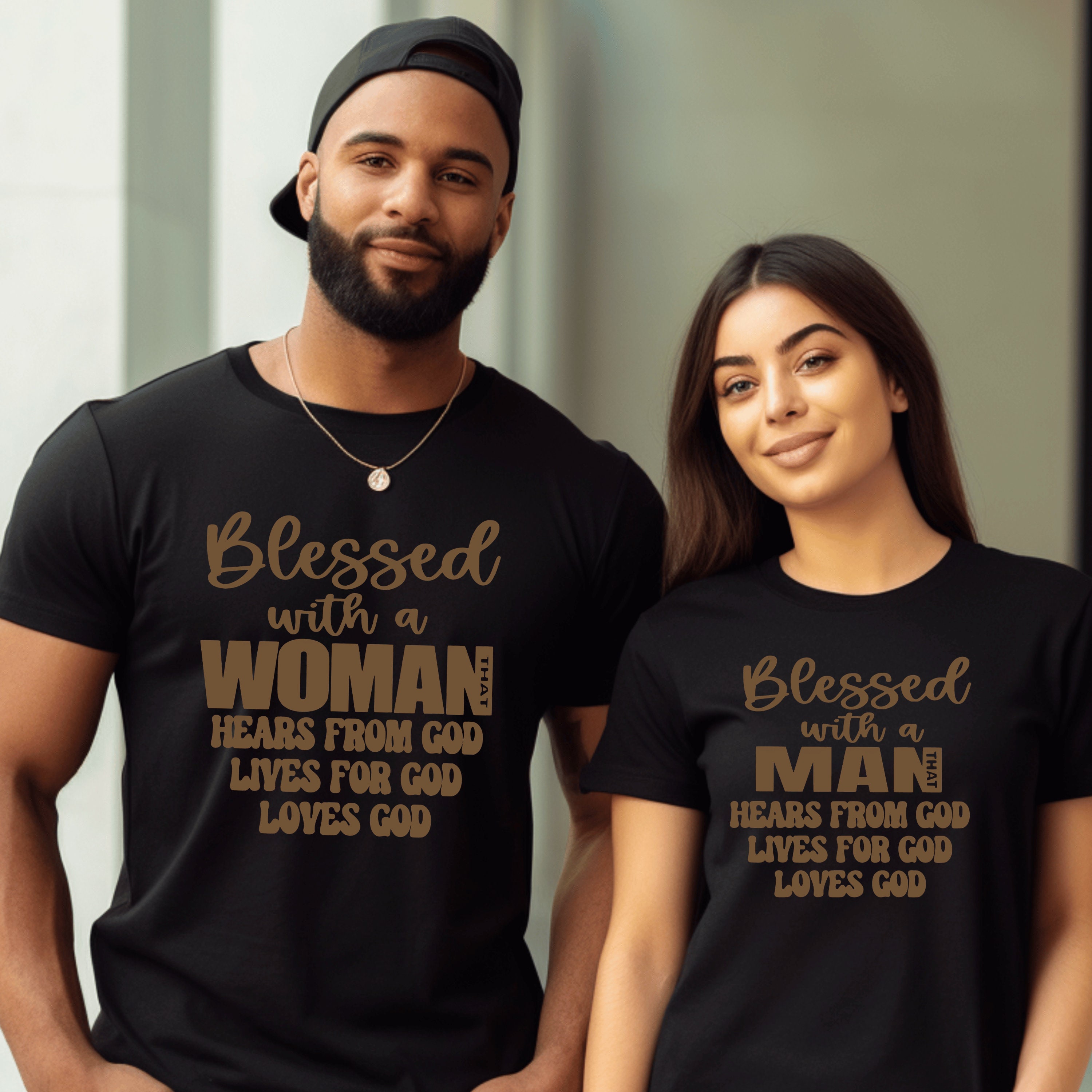 Blessed With A Woman or Man | Matching Couple Shirts | Christian ...