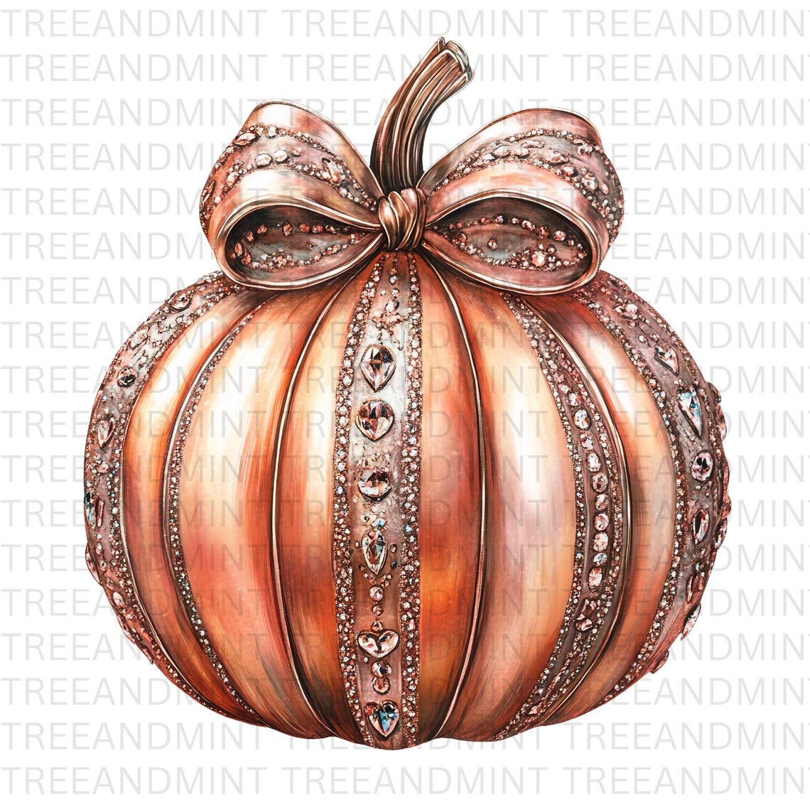 Rose Gold Glitter Pumpkin Png Colorful Girly Fall Pumpkin Design PNG ...