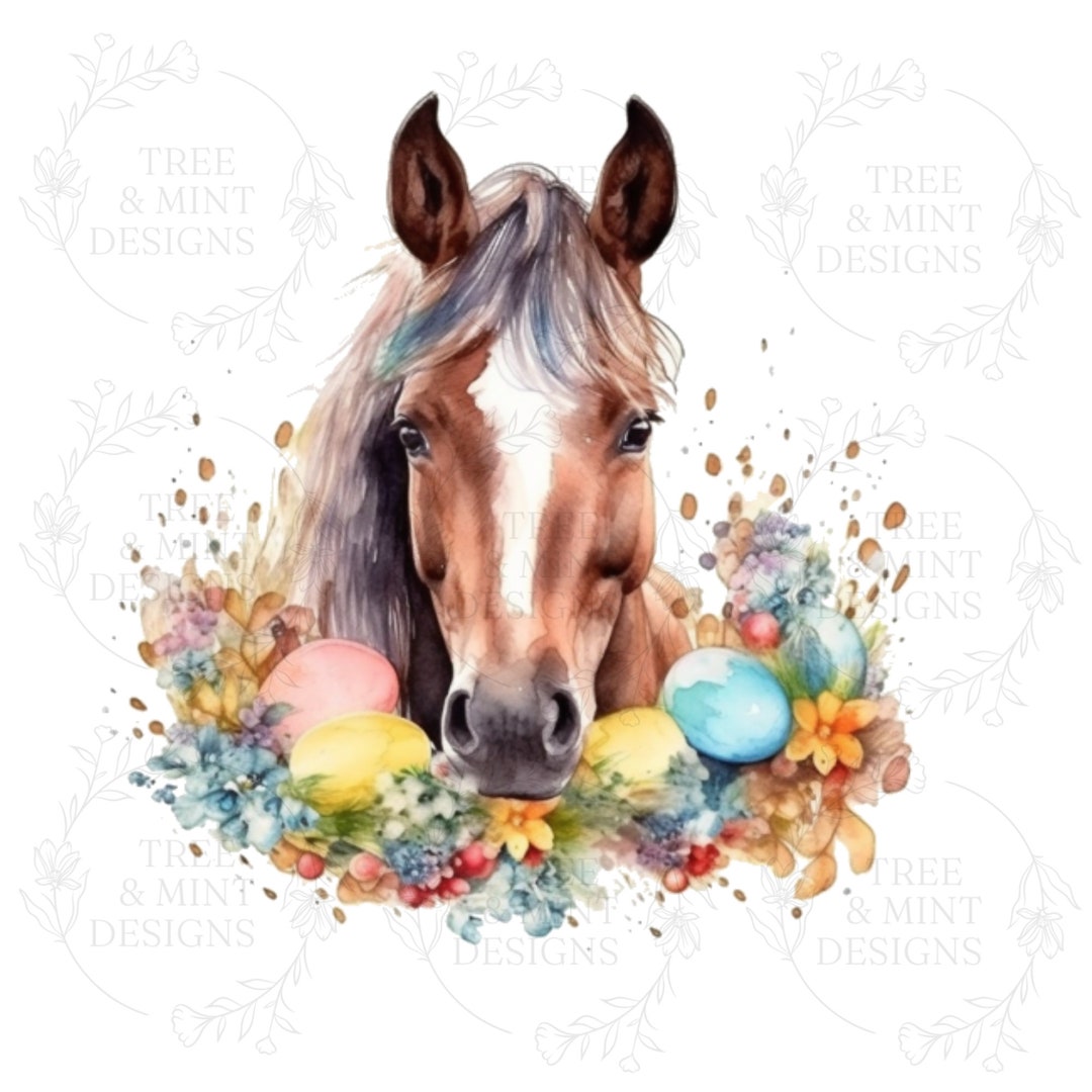 Easter Horse Clipart, Horse Clipart, Easter Horse PNG, Digital Download ...