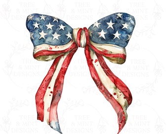 Coquette Bow PNG, 4th of July PNG, Patriotic Bow PNG, Soft Girl ...