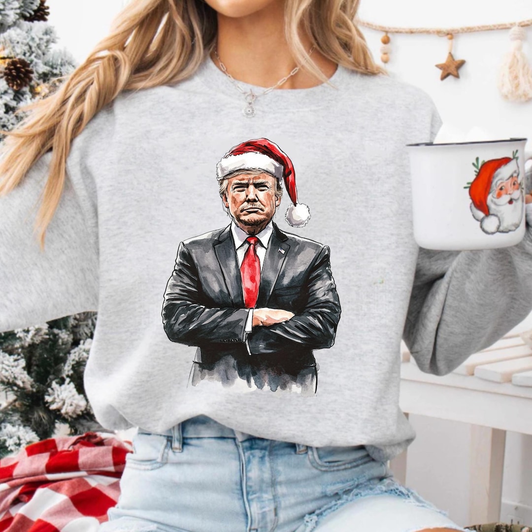 Donald Trump Christmas PNG, MAGA Holidays Png, Trump With Santa Hat ...
