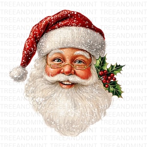 Vintage Santa PNG, Retro Santa Clipart, Retro Christmas PNG ...