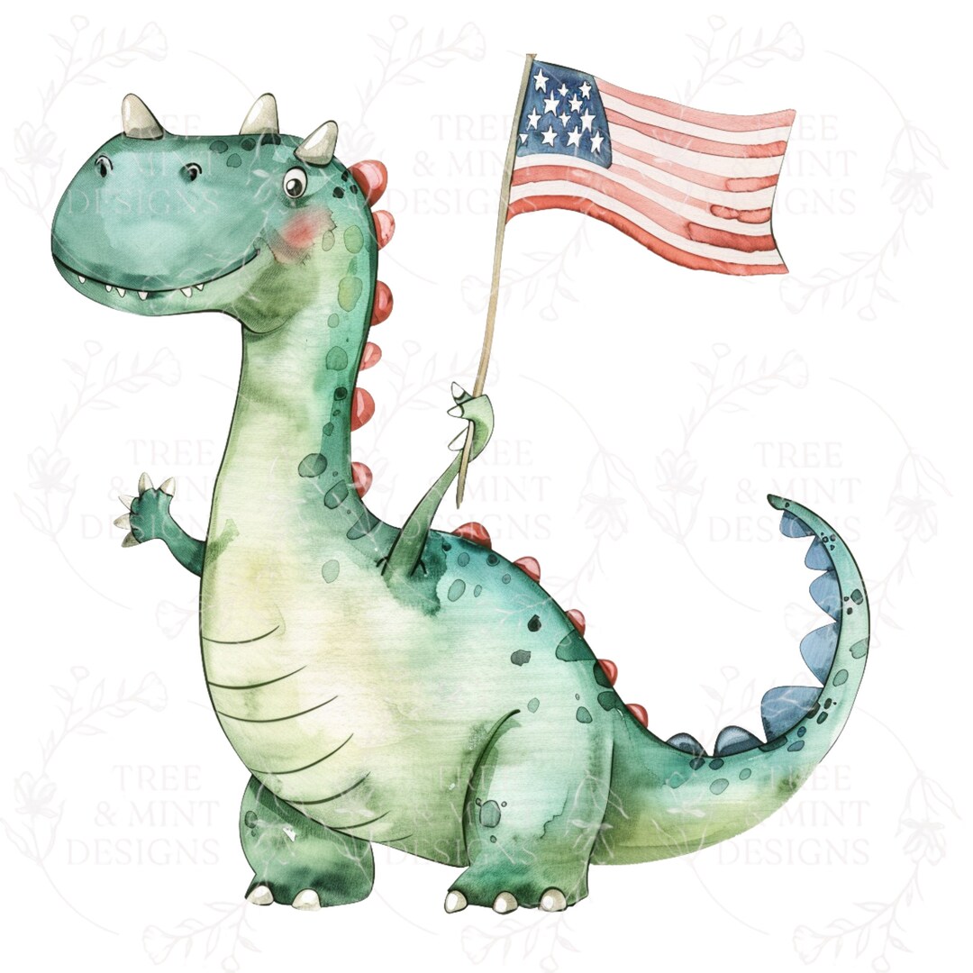 Baby Dino 4th of July Sublimation, Cute Dino PNG, 4th of July Digital ...